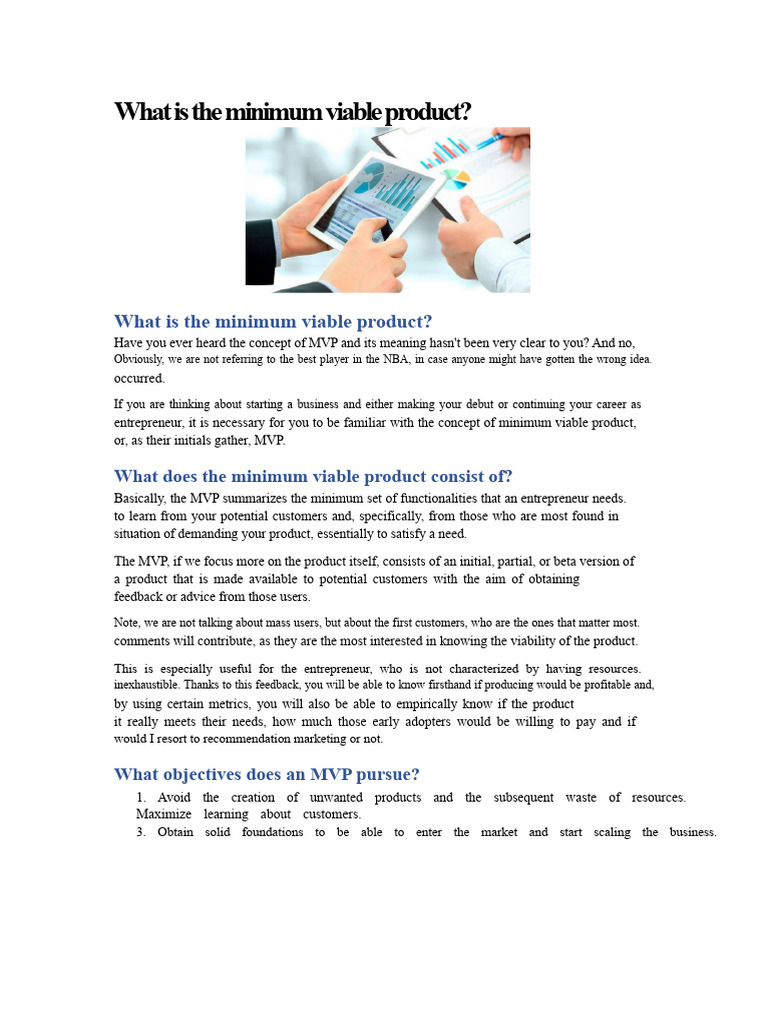 Understanding Minimum Viable Product (MVP) | PDF | Lean Startup ...