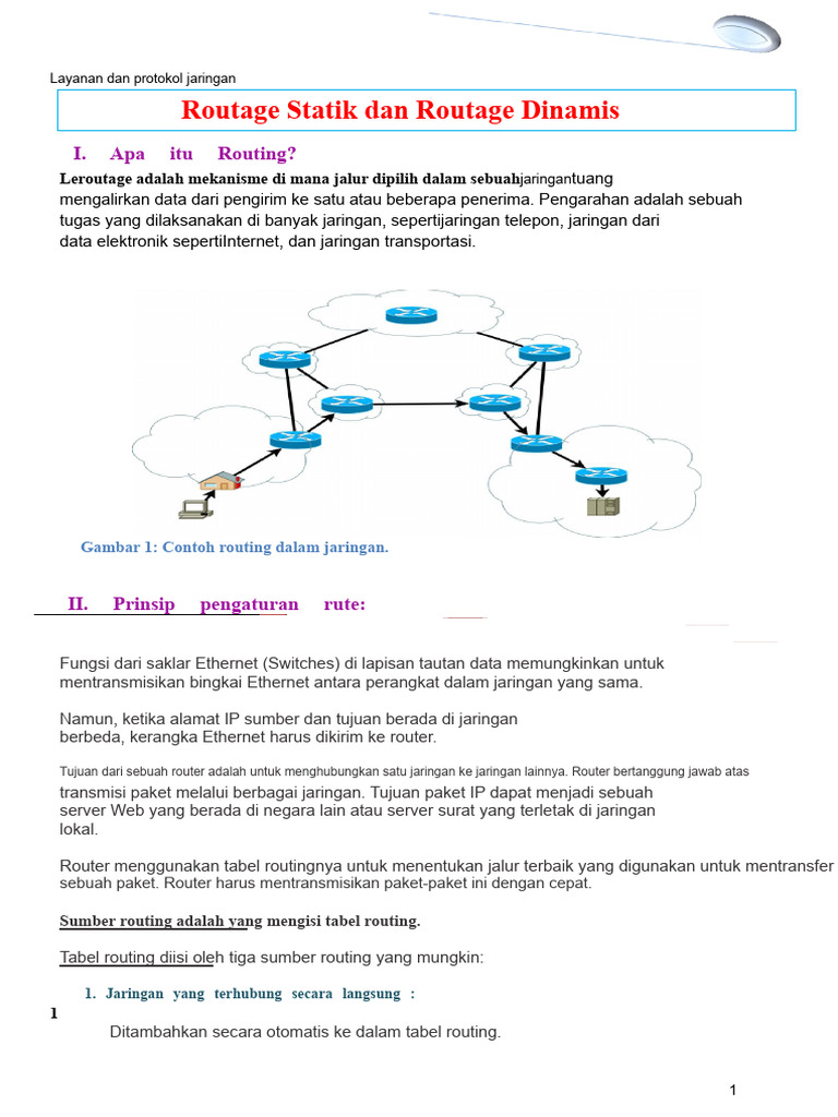 Perbandingan Routing Statis dan Dinamis | PDF