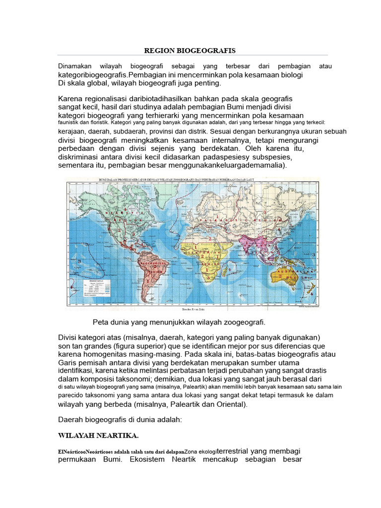 Wilayah Biogeografi Neartik dan Faunanya | PDF