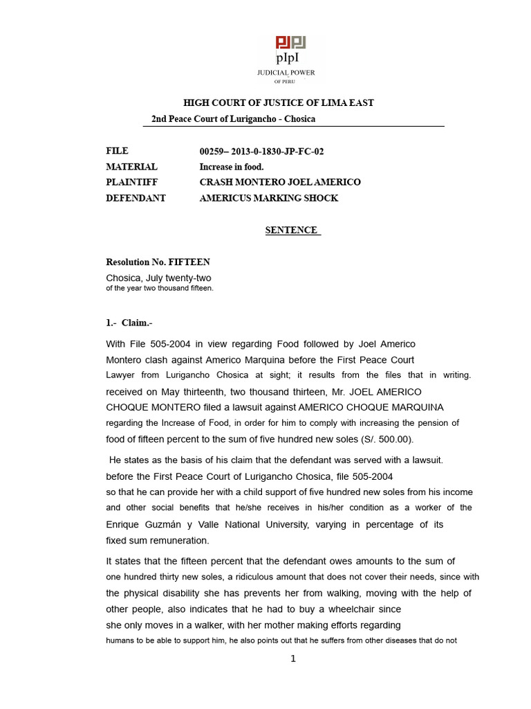 Unfounded Ruling Increase of Alimony | PDF | Lawsuit | Burden Of Proof ...