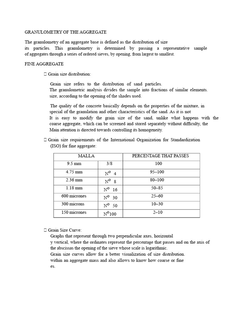 Fine Aggregate Granulometry Analysis | PDF | Concrete | Construction ...