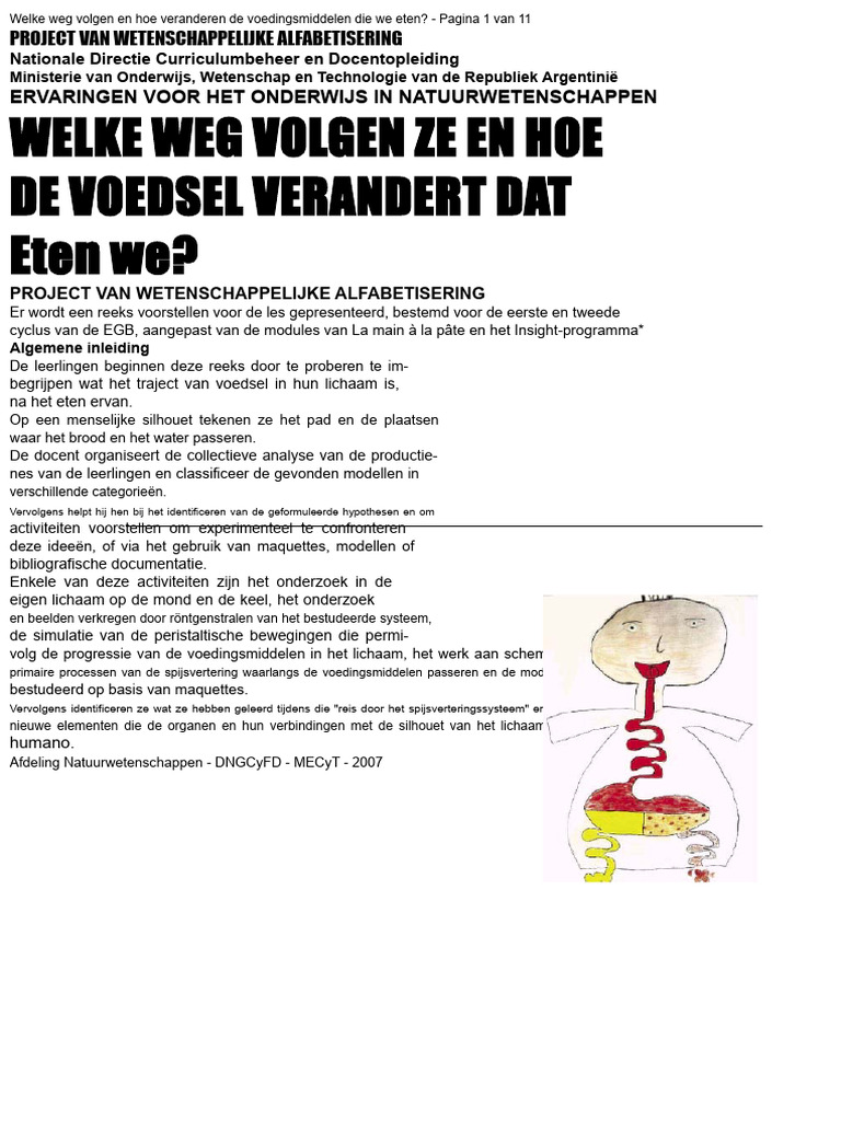 Voorstel Welke Weg Volgen de Voedingsmiddelen Die We Eten | PDF