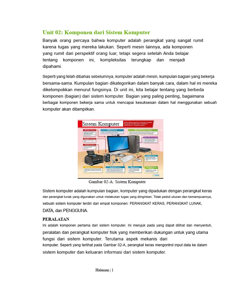 Komponen Utama Sistem Komputer | PDF