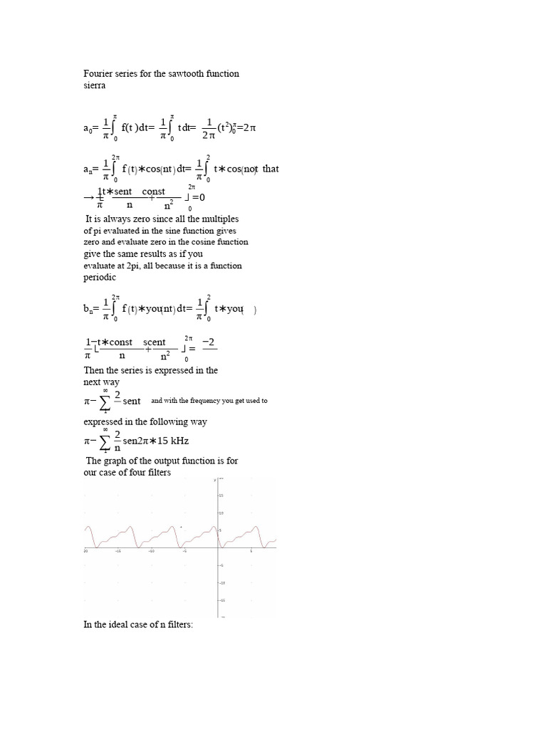 Fourier Series For The Sawtooth Function | PDF