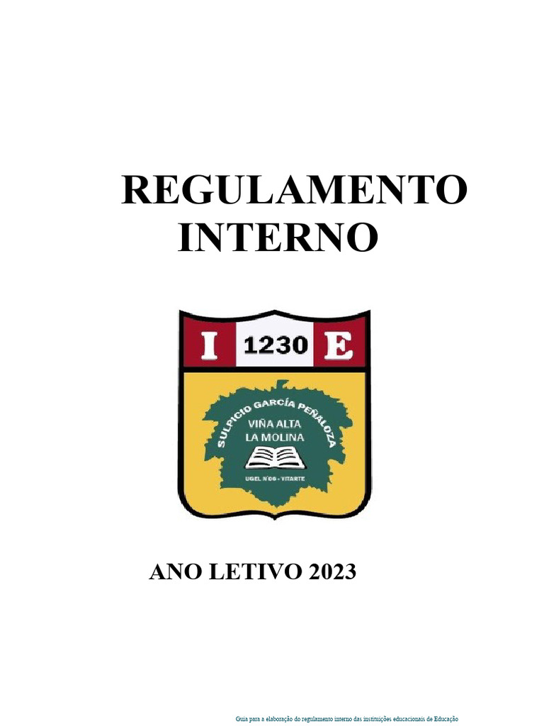 Regulamento Interno da IE 1230 - 2023 | PDF | Pedagogia | Família