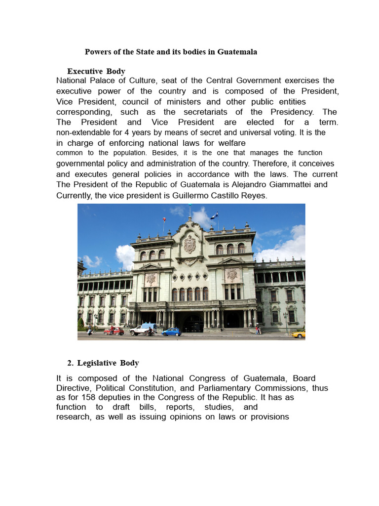 Powers of The State and Its Organizations in Guatemala | PDF ...