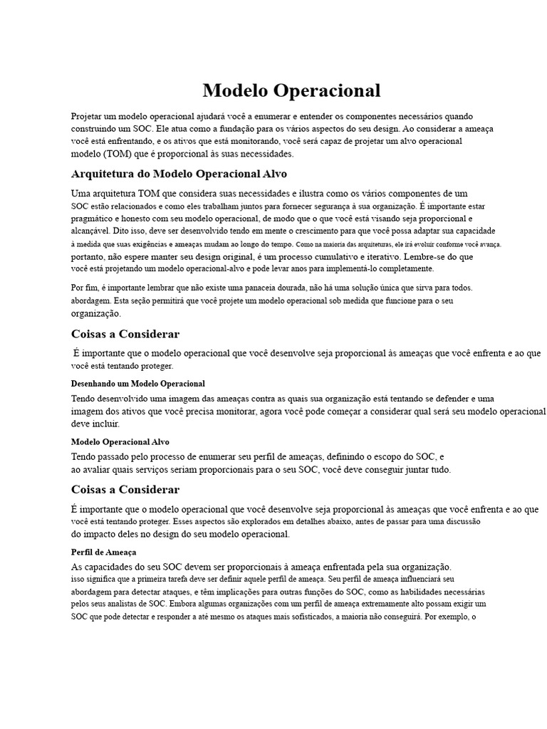 Modelo Operacional para SOC Eficiente | PDF | Segurança de computadores ...