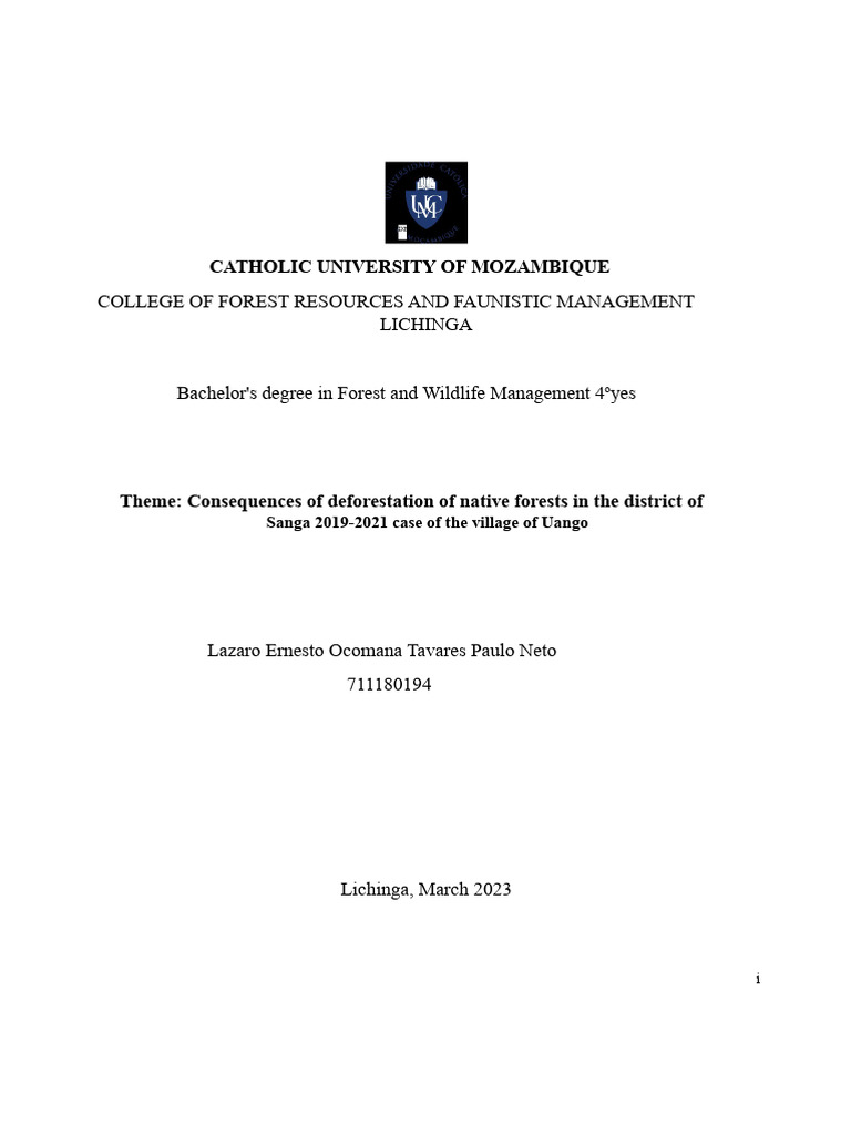 Project | PDF | Deforestation | Forests