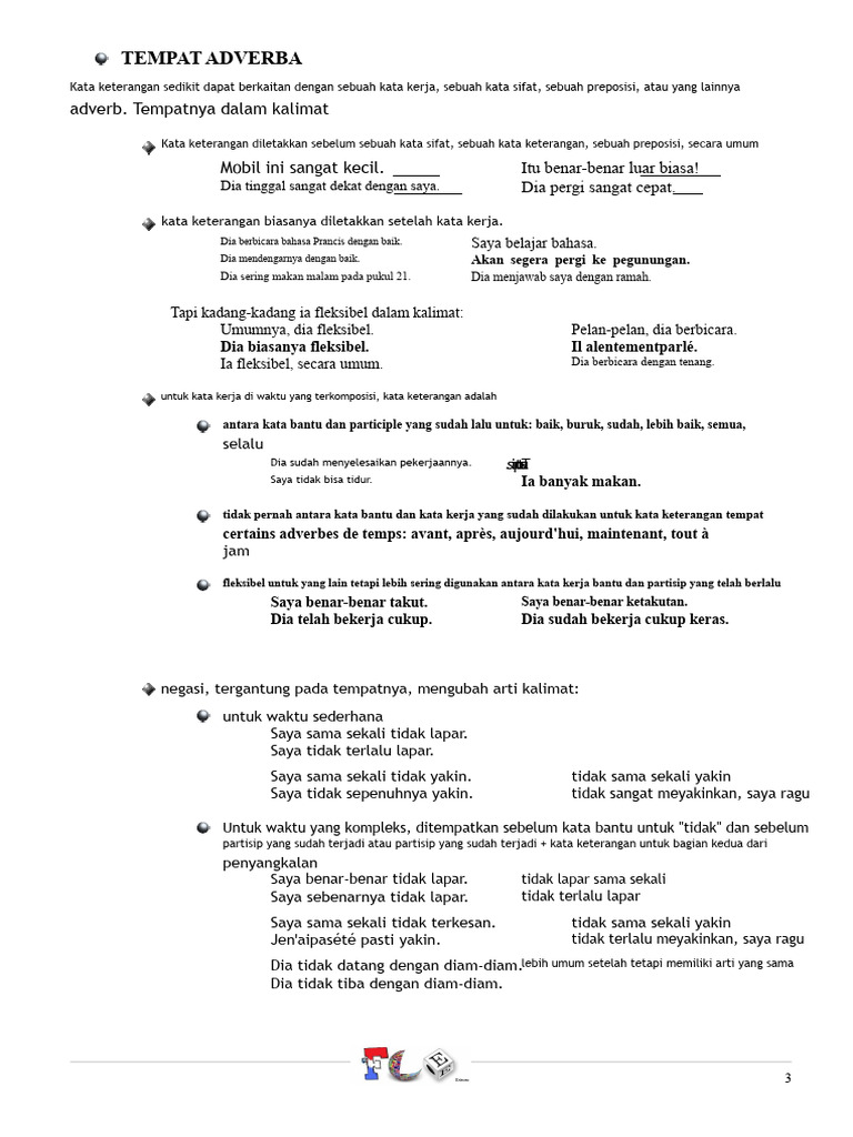 Passé Composé - Kata Keterangan | PDF