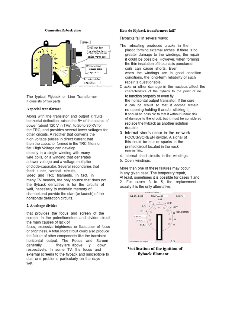 Flyback Manual Connection Pins On The Board | PDF | Capacitor | Amplitude