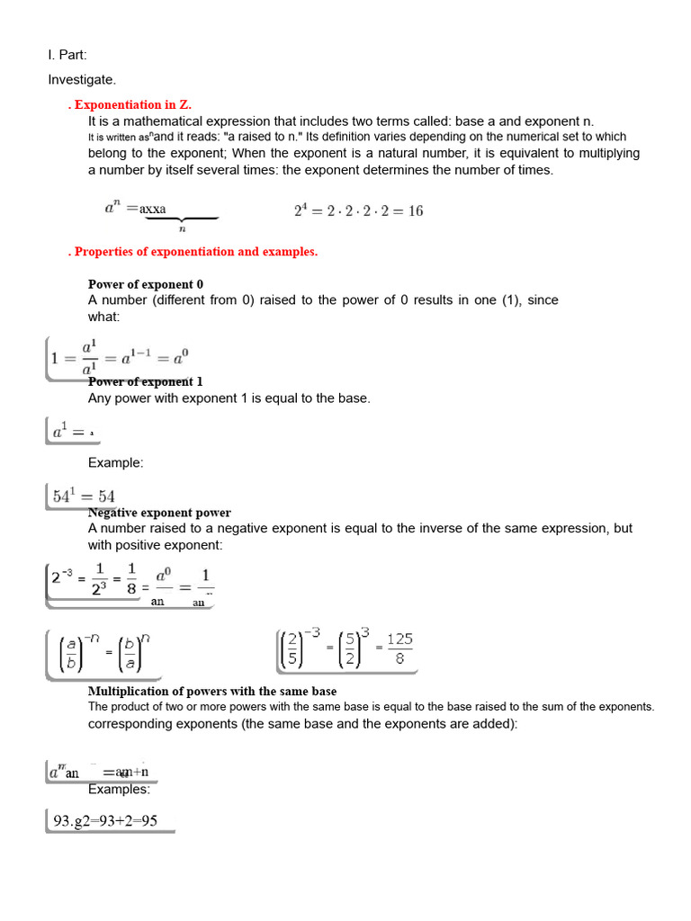 Exponentiation in Z | PDF | Exponentiation | Multiplication