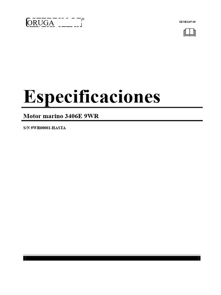 Especificaciones Motor Marino 3406E 9WR | PDF | Rodamiento (Mecánico ...