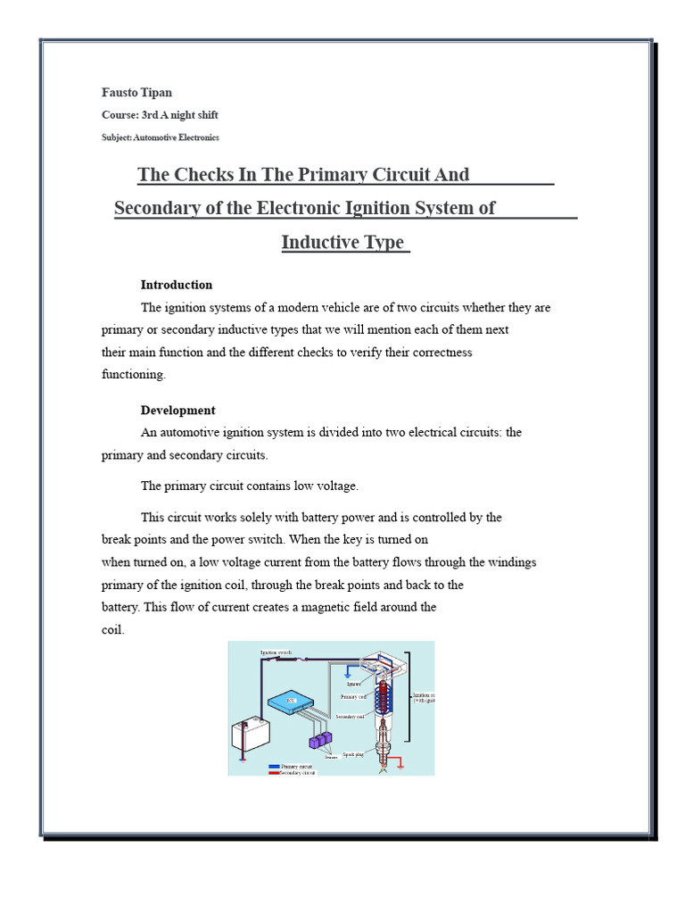 Ignition System Circuit Checks | PDF | Inductor | Electrical Connector