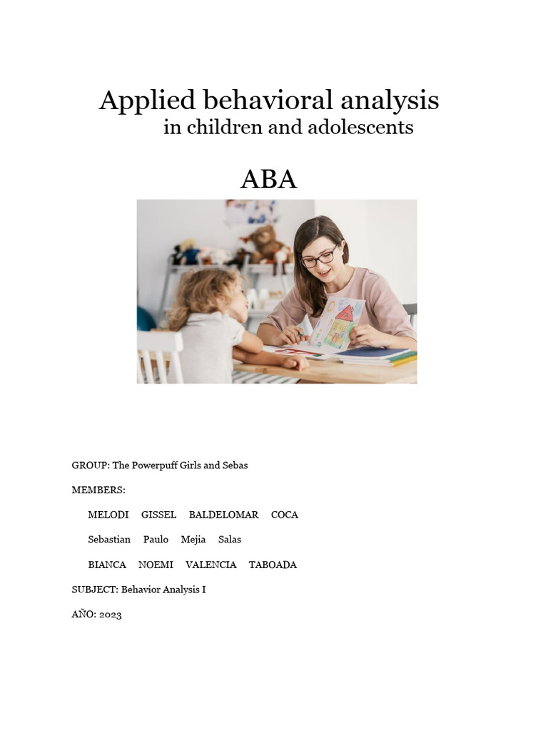 Applied Behavioral Analysis in Children and Youth-1 | PDF ...