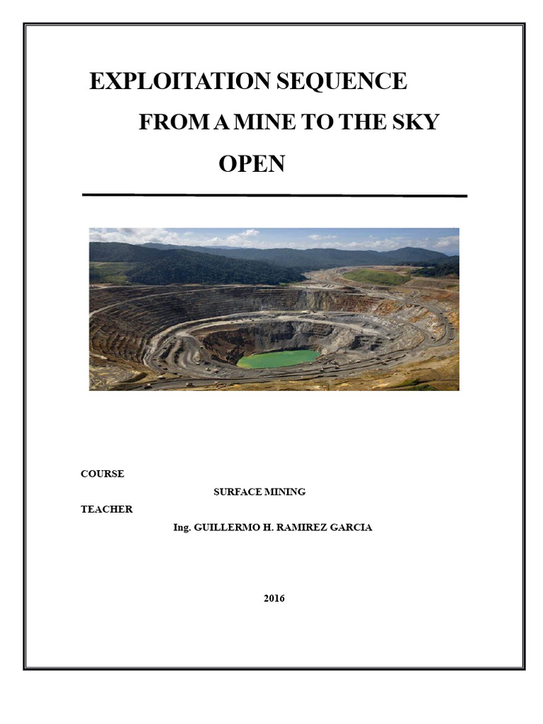 Sequence of Exploitation of An Open-Pit Mine | PDF | Mining | Rock (Geology)