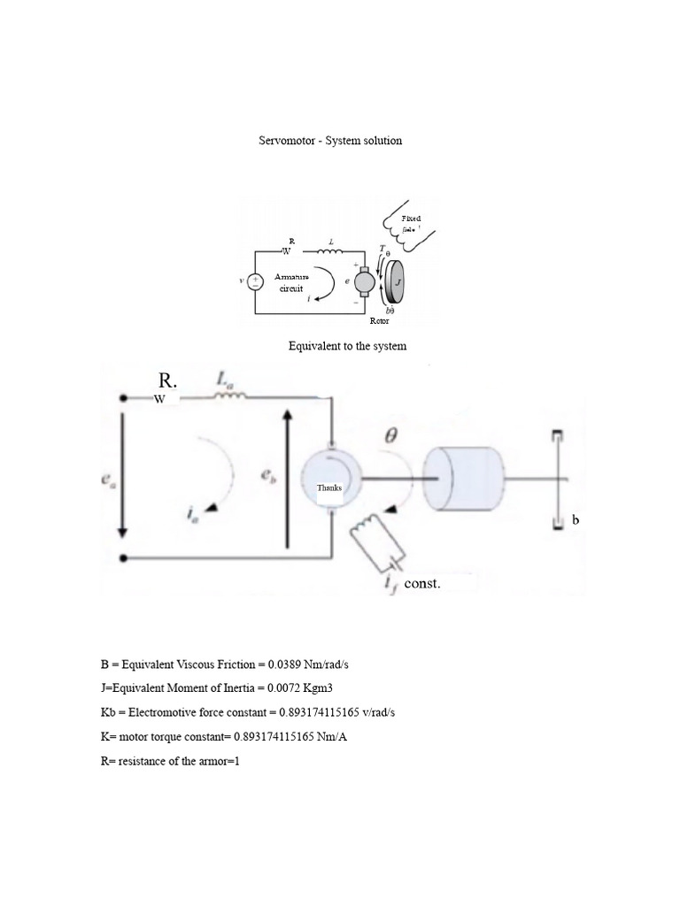 DC Motor Electromechanical Model Analysis | PDF | Electric Motor ...