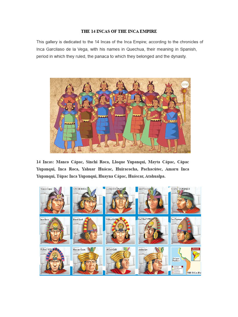 The 14 Incas of The Inca Empire | PDF | Inca Empire