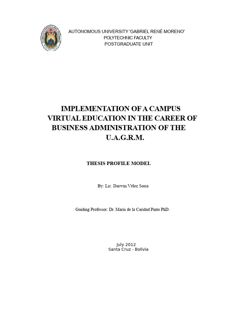 Thesis Profile Model | PDF | Methodology | Survey Methodology