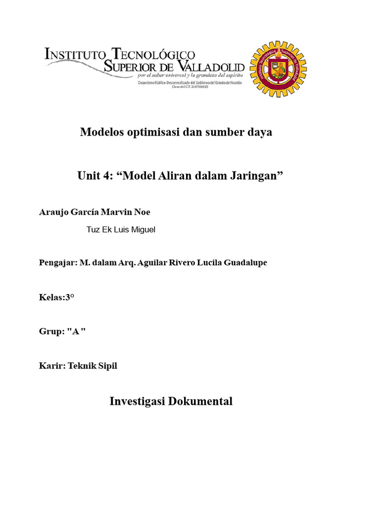 Model Optimisasi Dan Sumber Daya Unit 4 | PDF