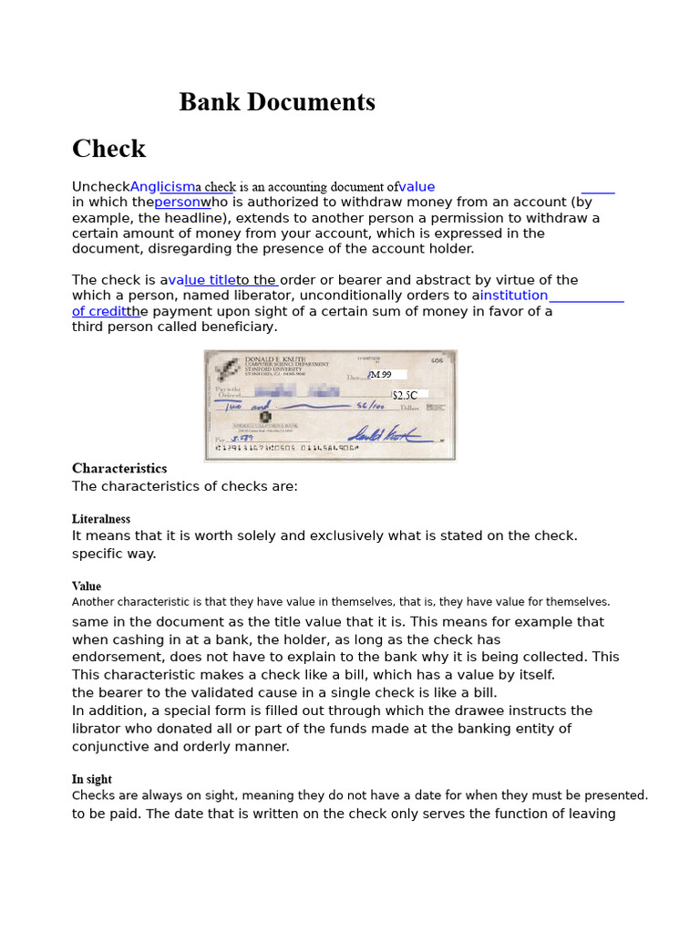 Bank Documents | PDF | Cheque | Negotiable Instrument