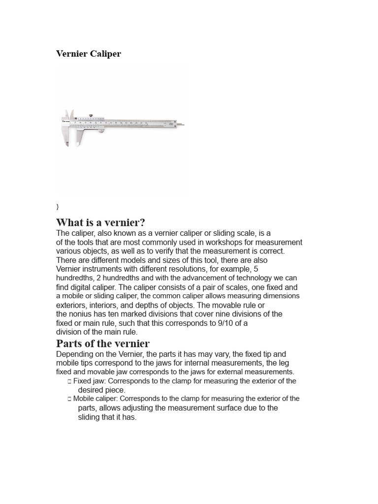 Vernier Caliper | PDF