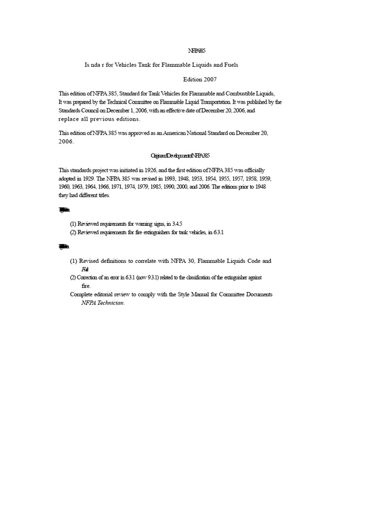 NFPA 385: Tank Vehicles Standards | PDF | Welding | Construction
