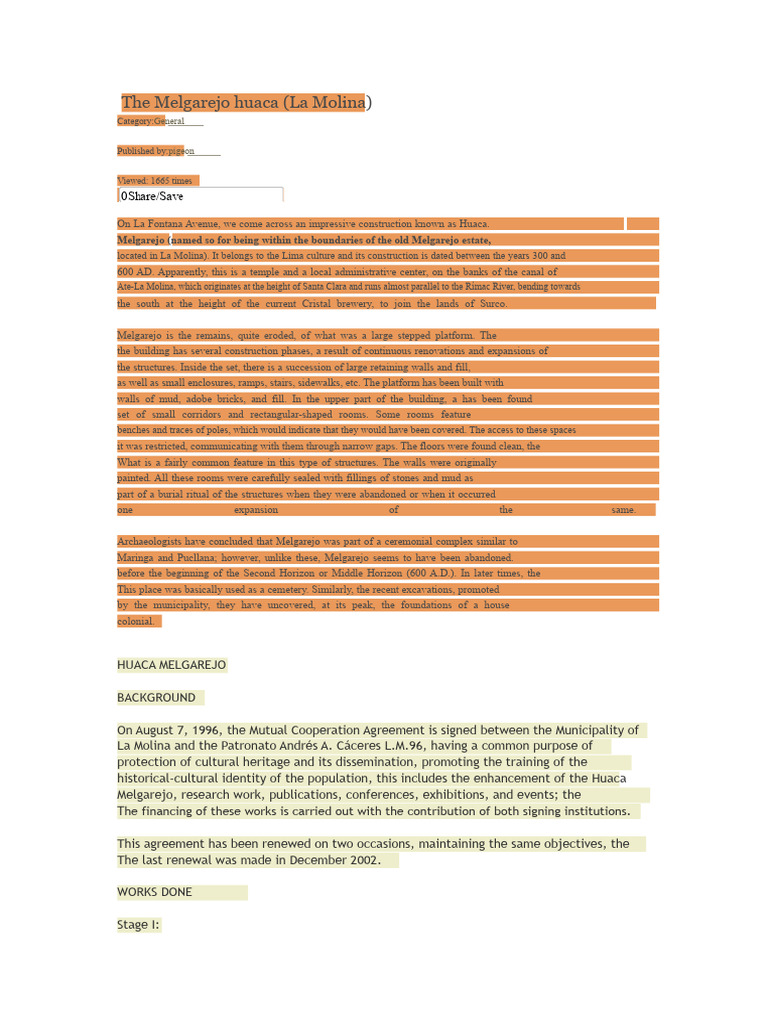 The Huaca Melgarejo | PDF | Lima