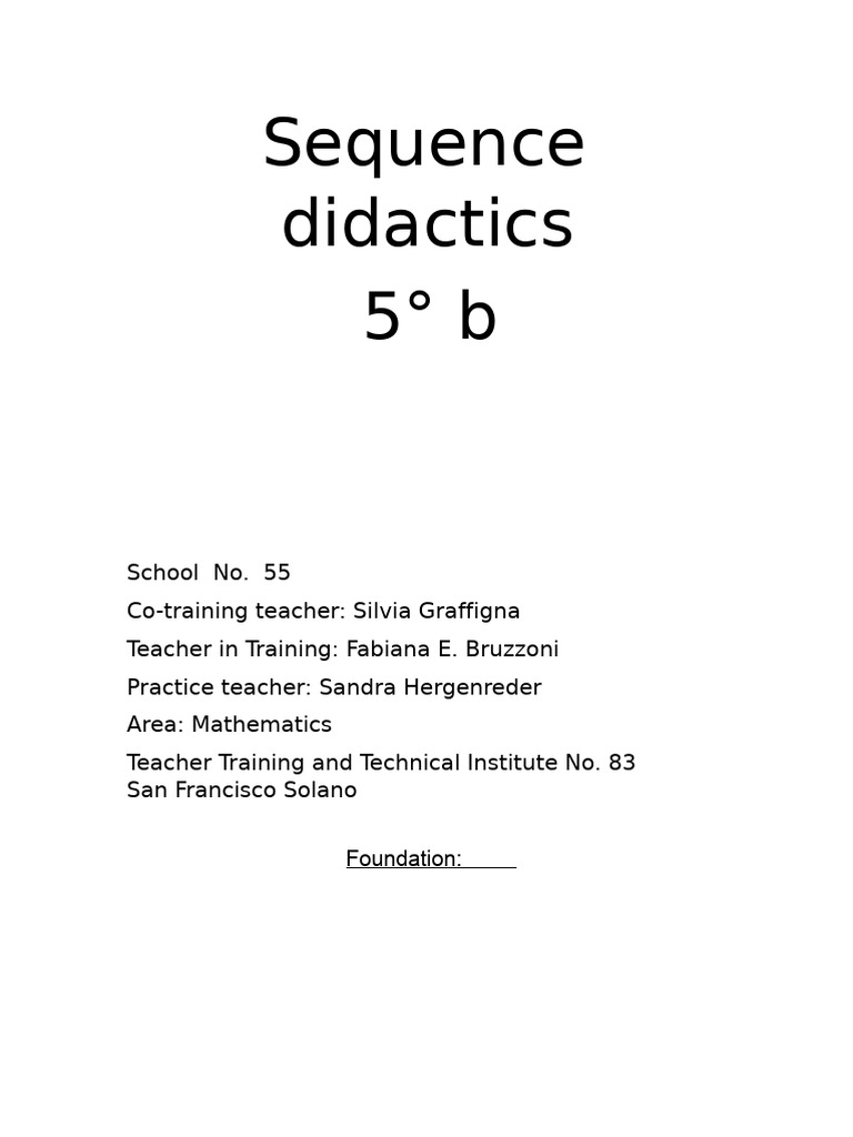 Didactic Sequence of Mathematics 5 | PDF | Mathematics | Discrete ...