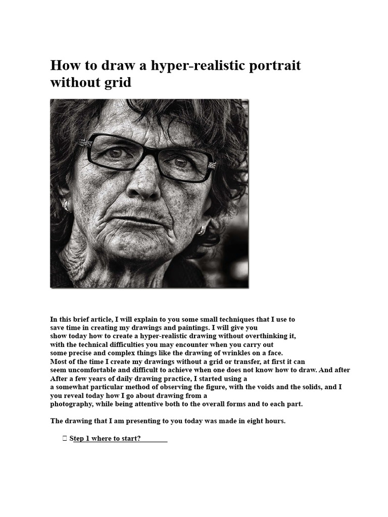 Hyper-Realistic Portrait Drawing Guide | PDF | Drawing