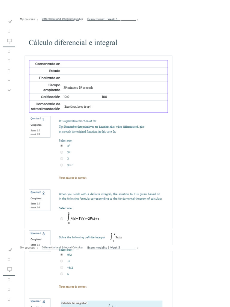 Differential and Integral Calculus Utel Exam Week 5 | PDF | Integral ...