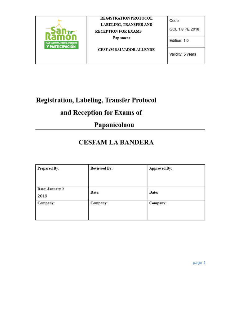 PAP Registration Protocol | PDF | Women's Health | Medical Specialties