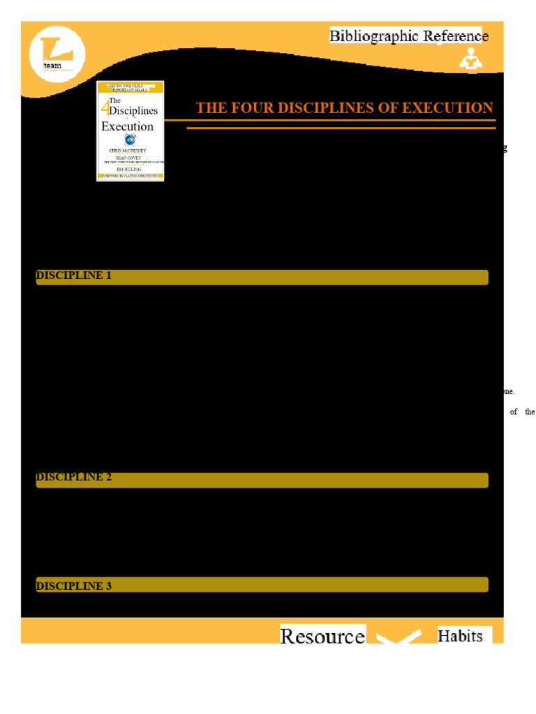 Mastering Execution: Four Key Disciplines | PDF | Goal | Disciplines