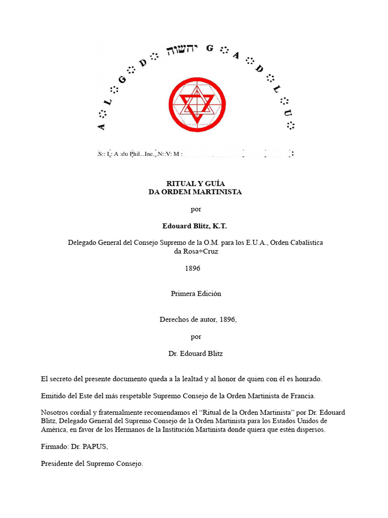 Ritual de la Orden Martinista | PDF | Hermetismo | Masonería