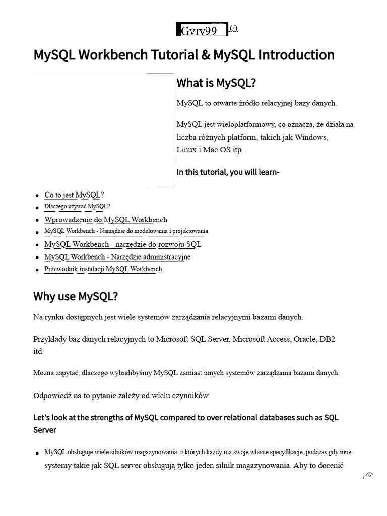 MySQL Workbench Tutorial - Prezentacja PDF | PDF