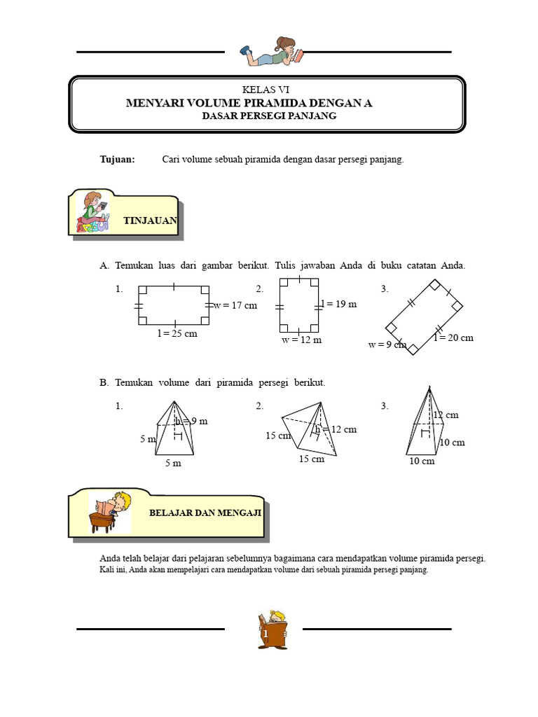 Volume Piramida Dengan Dasar Persegi Panjang PDF | PDF