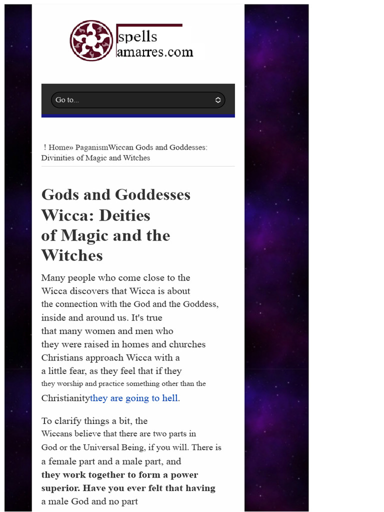 Wicca Gods and Goddesses Deities of Magic And... | PDF
