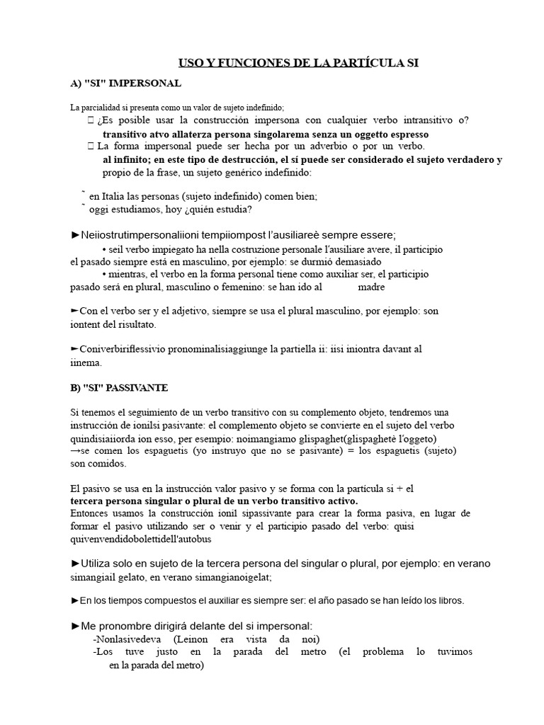 Se Pasivante y Se Impersonal | PDF | Verbo | Asunto (gramática)