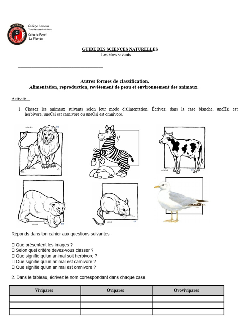 Troisième Année de Base Êtres Vivants 2 | PDF | Reptile | Insectes