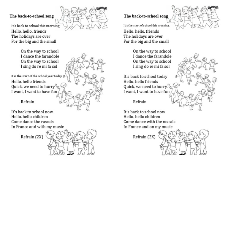 1 - The Back-To-School Song (POETRY) .Docx Version 1 | PDF