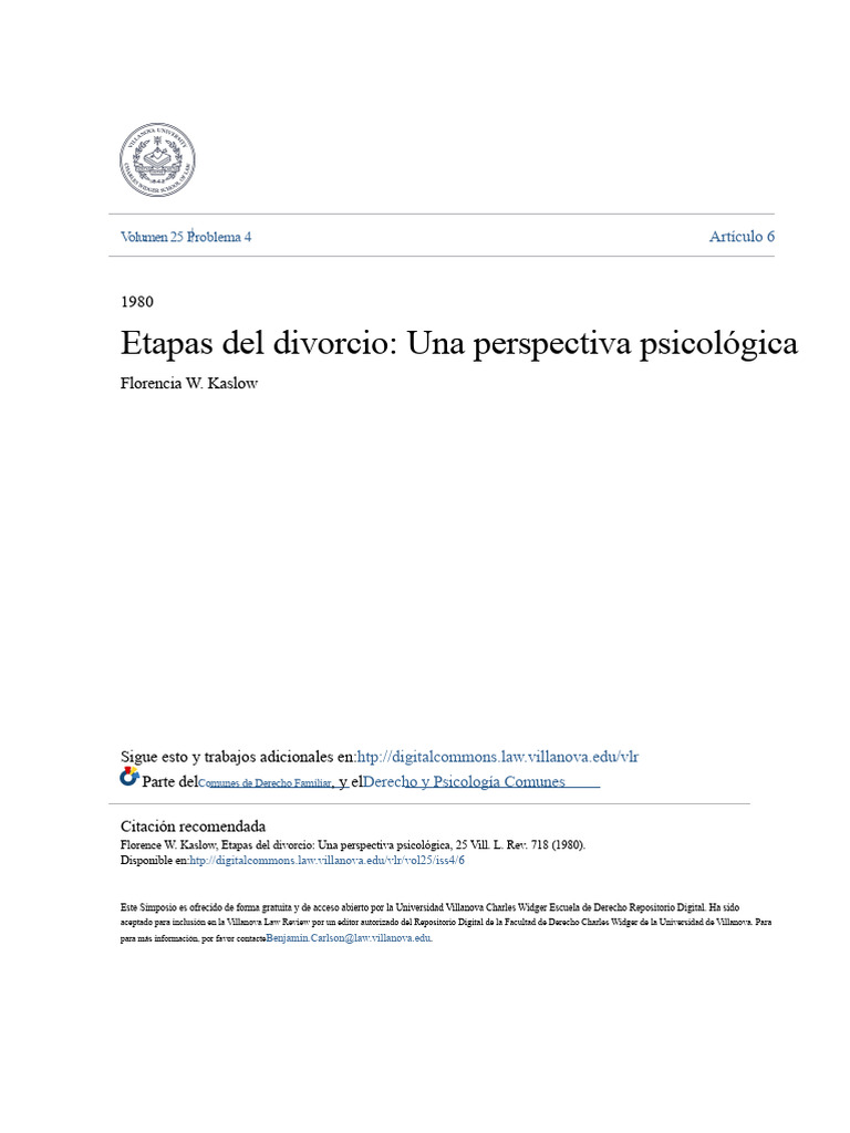 Etapas Psicológicas del Divorcio | PDF