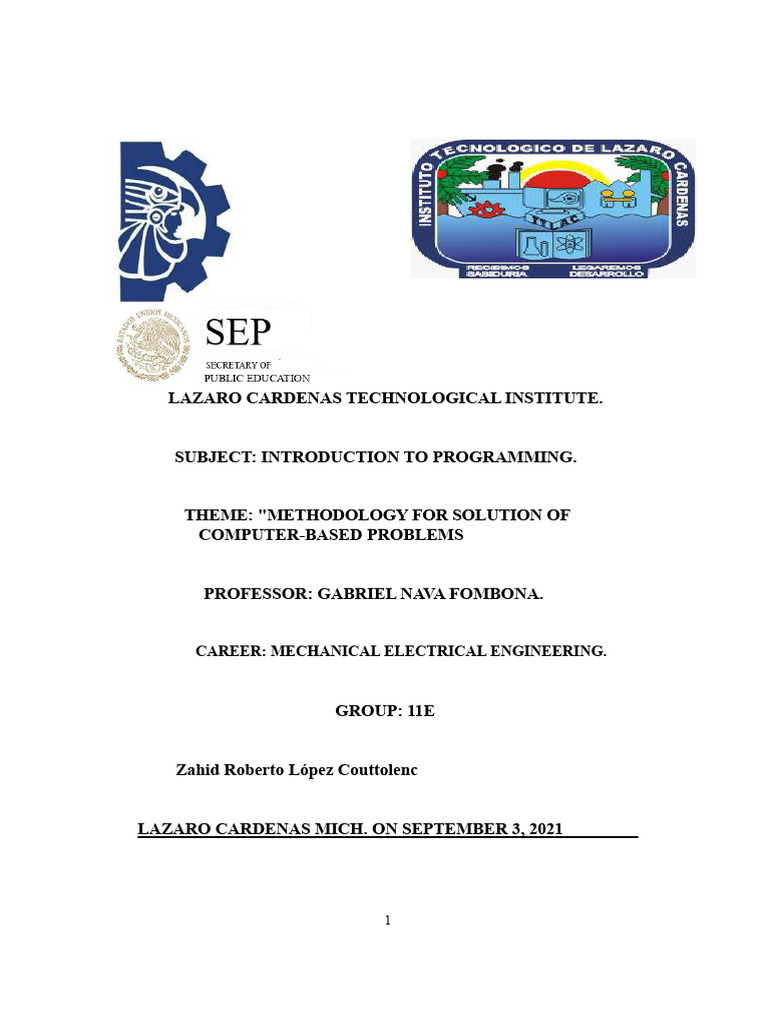 Methodology For Computer-Based Problem Solving. | PDF | Computer Programming | Algorithms