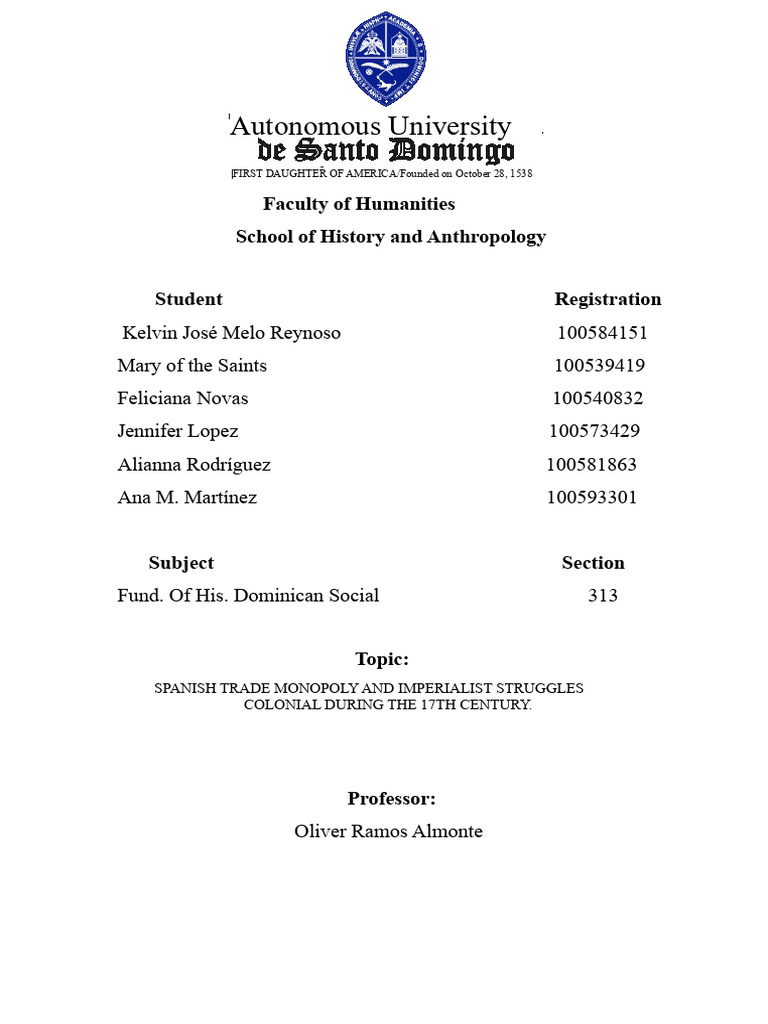 Spanish Trade Monopoly and Imperialist Struggles | PDF | Spanish Empire ...