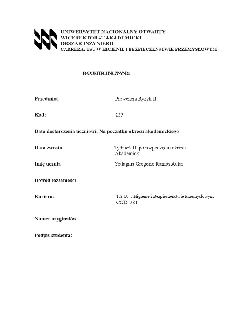 Mapa Procesów Bezpieczeństwa Przemysłowego | PDF