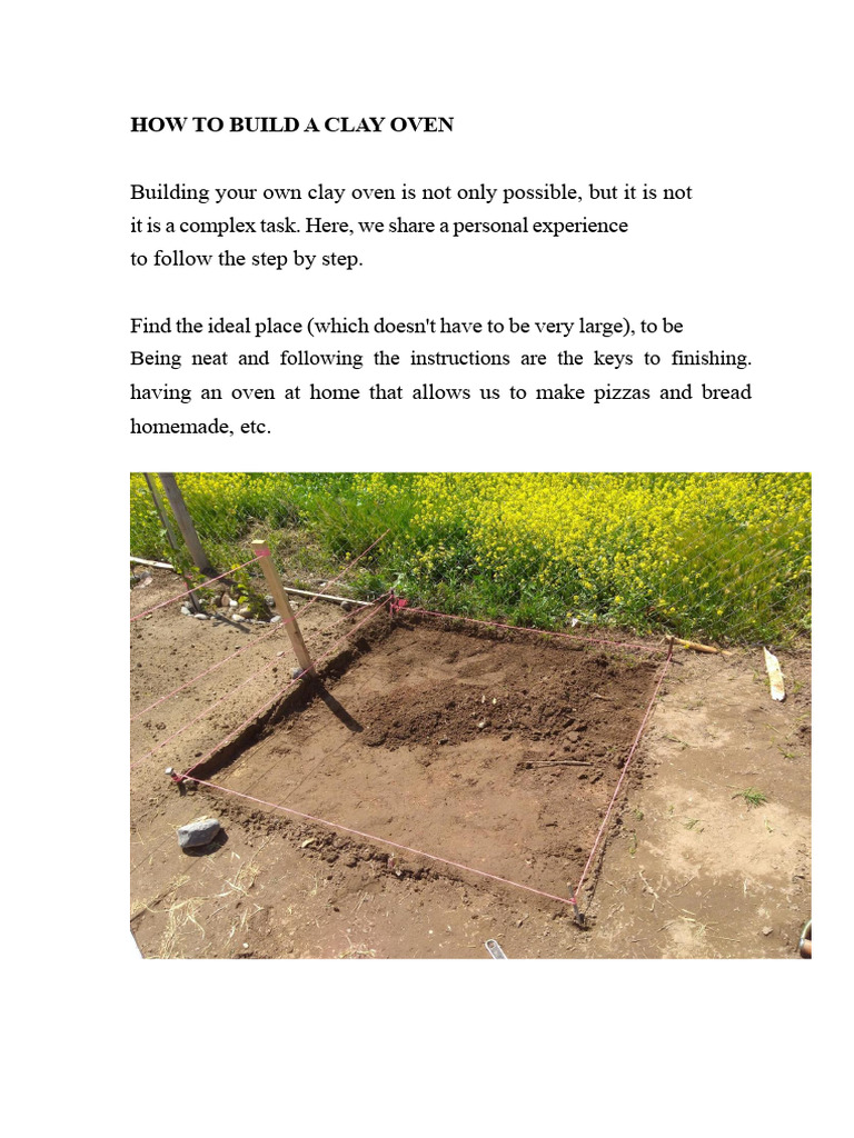 Build Your Own Clay Oven: Step-by-Step Guide | PDF | Concrete | Masonry