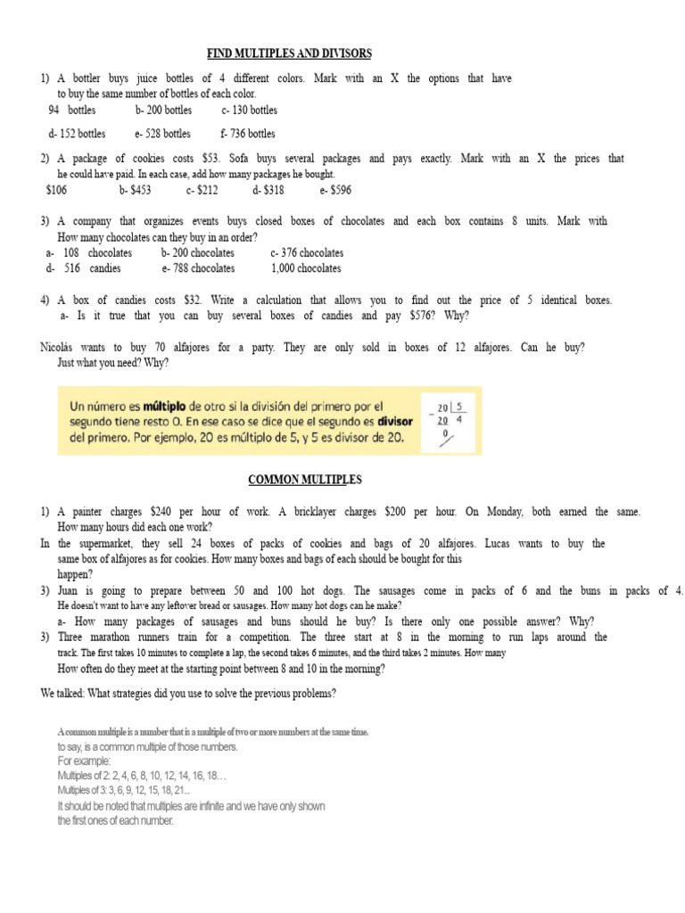 Multiples and Divisors Sequence | PDF | Prime Number | Number Theory