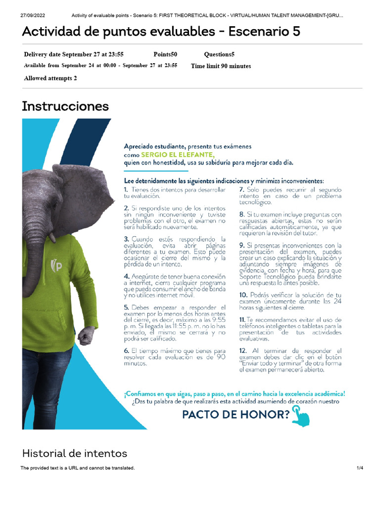 Evaluable Points Activity - Scenario 5 - First Theoretical Block ...
