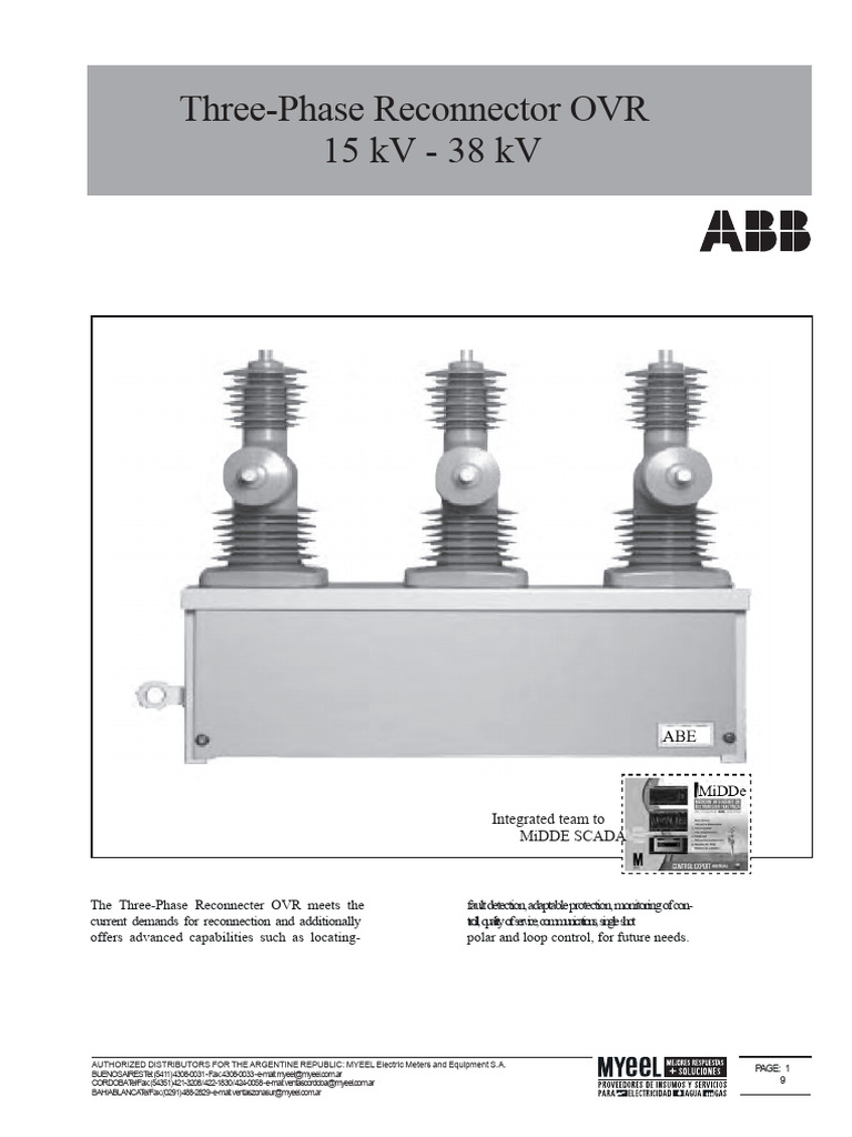 ABB OVR Three-Phase Reconnector Catalog | PDF | Reliability Engineering ...