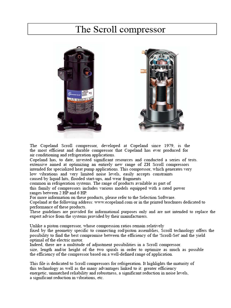 The Scroll Compressor | PDF | Mechanical Engineering | Applied And Interdisciplinary Physics