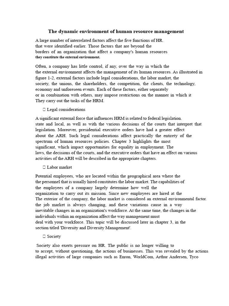 External Environment | PDF | Human Resources | Employment