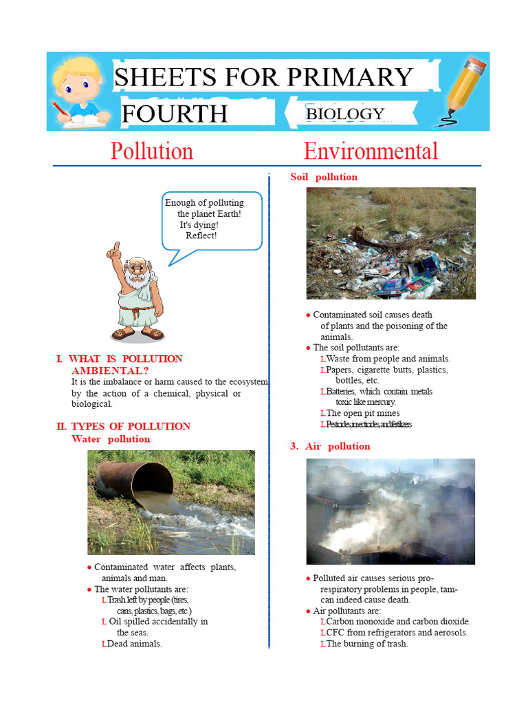 Environmental Pollution For Fourth Grade | PDF | Pollution | Water ...